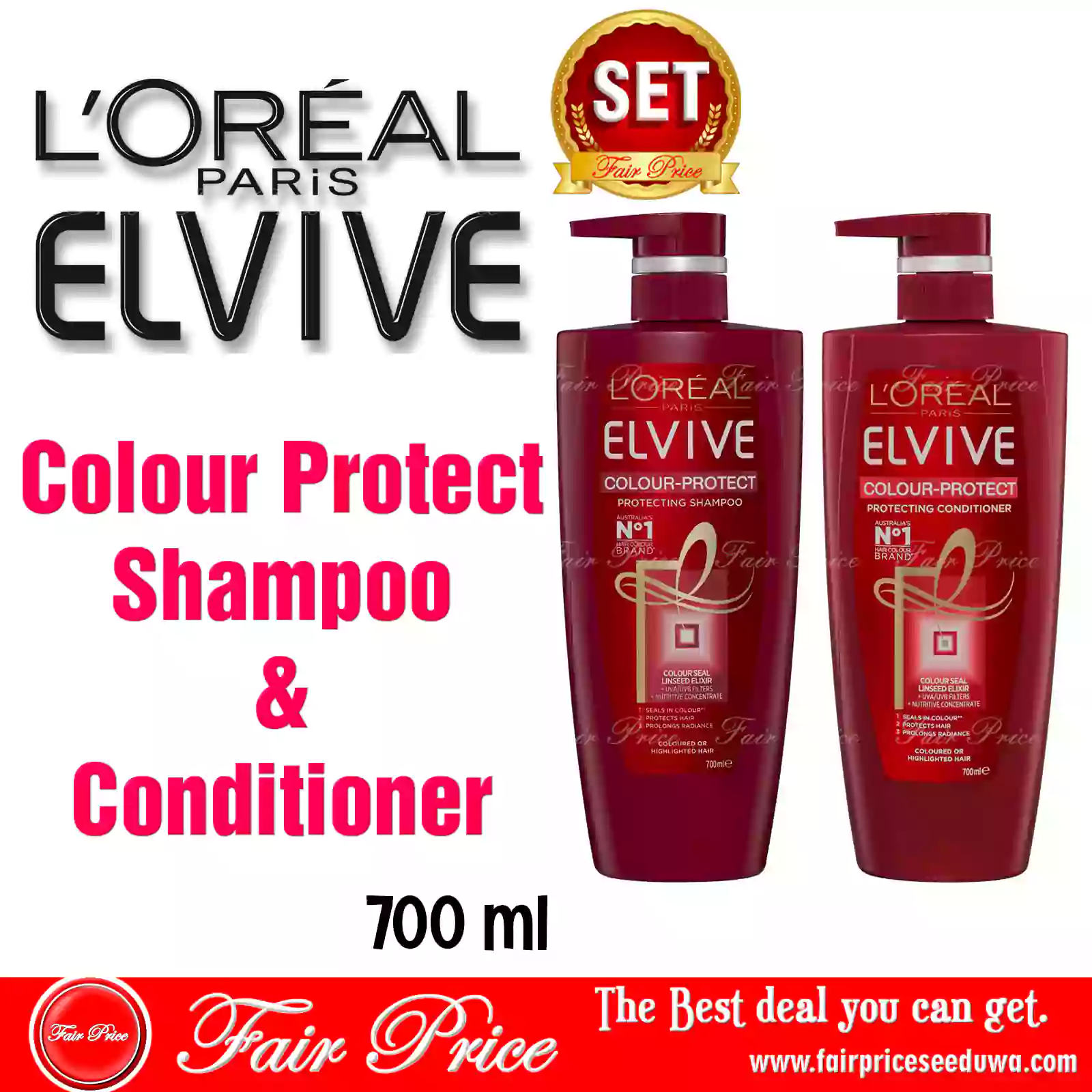 Loreal Paris Elvive Colour Protect Shampoo & Conditioner (Set) 700ml ...