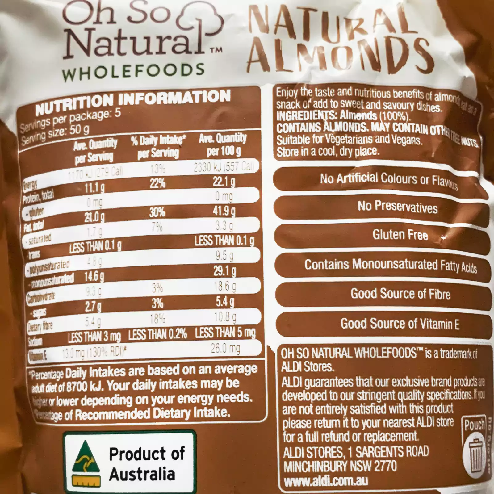 Oh So Natural – Natural Almonds – 250g – Fair Price – Seeduwa