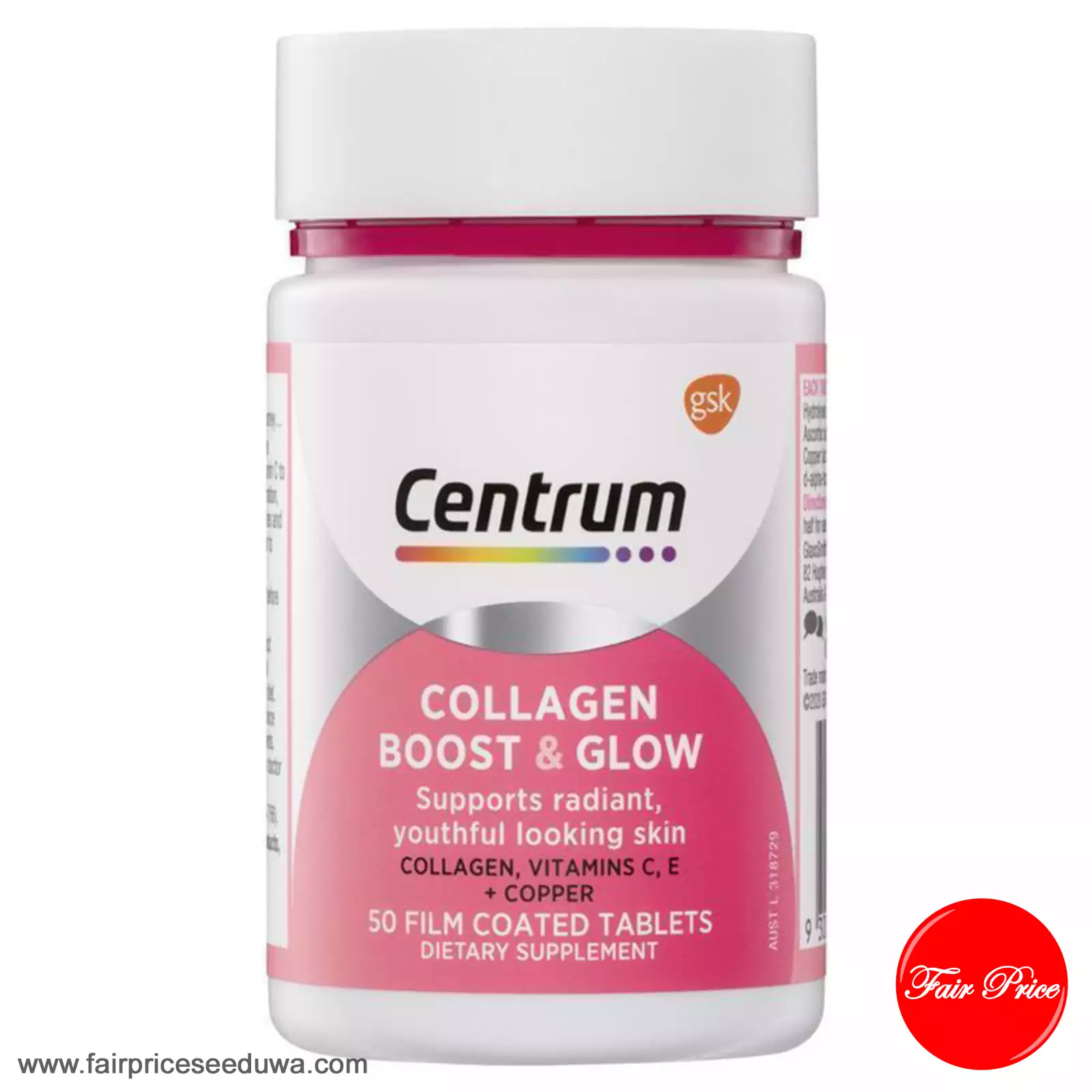 Centrum Collagen Boost & Glow 50 Tablets – Fair Price – Seeduwa