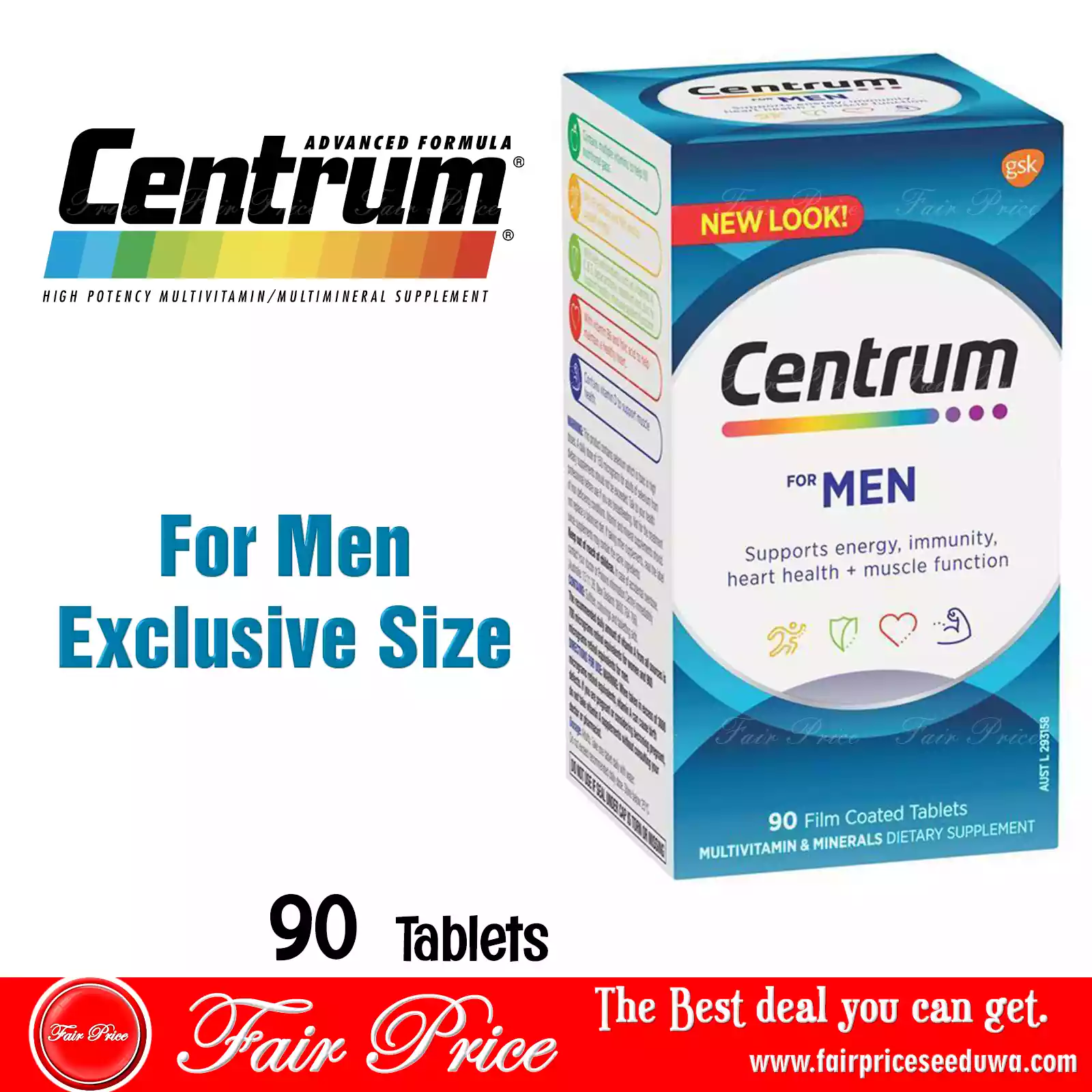Centrum For Men 90 Tablets Exclusive Size – Fair Price – Seeduwa
