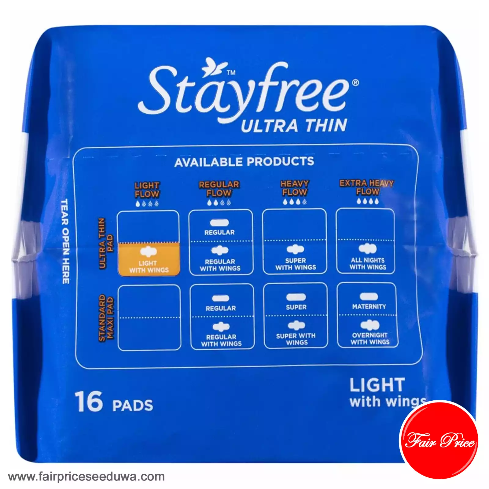 Stayfree Ultra Thin Light Pads Pads With Wings 16 Pack – Fair Price ...