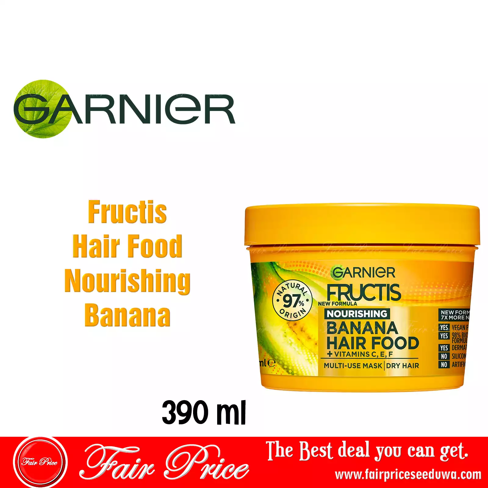 Garnier Fructis Hair Food Nourishing Banana 390ml – Fair Price – Seeduwa